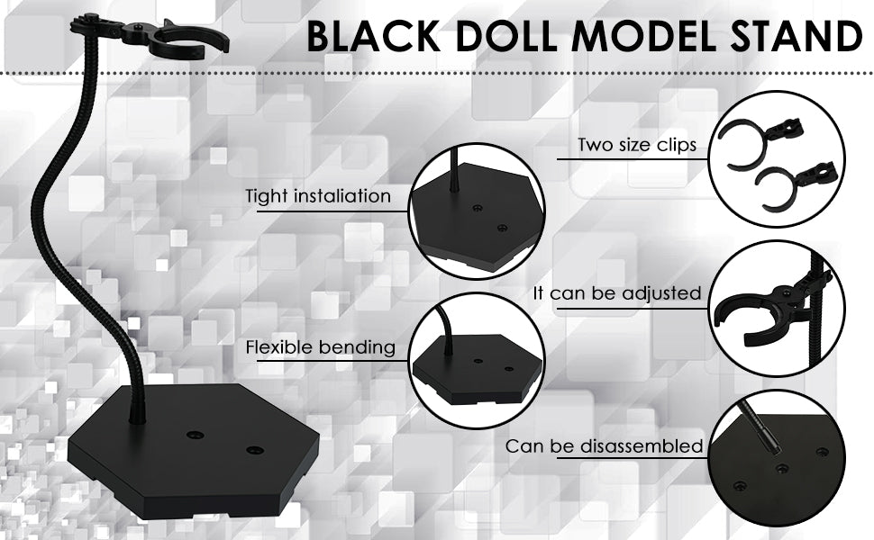 Action Figure Stand 12 Inch Connectable Metal Toy Stand for 1/6 and1/9 ...