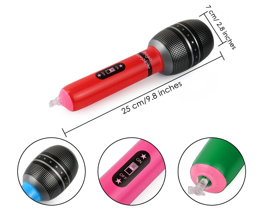 6 Pieces 24cm Inflatable Microphone Balloon – SCSpecial