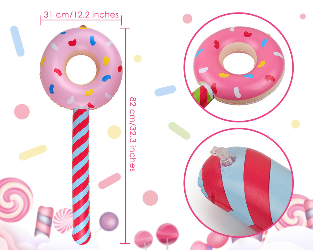 Inflatable Candy 33 Inch Inflatable Donut Lollipops Set of 4 Candy The ...