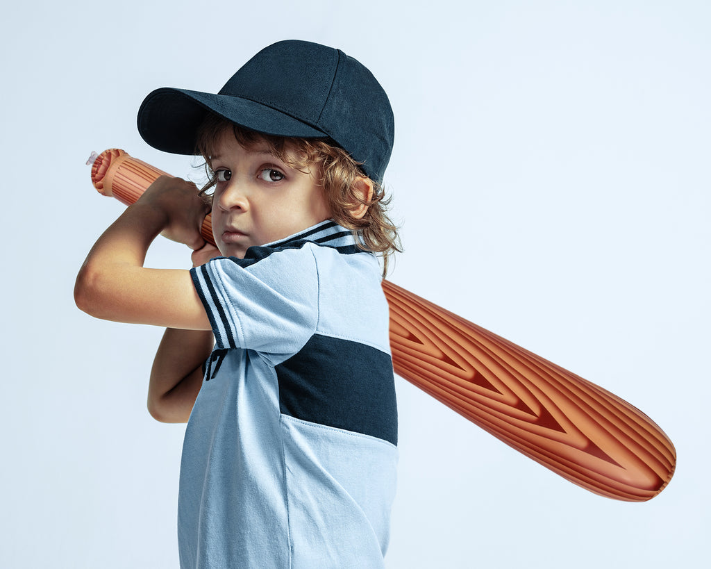 Baseball Beach Ball 11 Inch and Inflatable Bats 29.5 Inch Set of 3 Blo ...