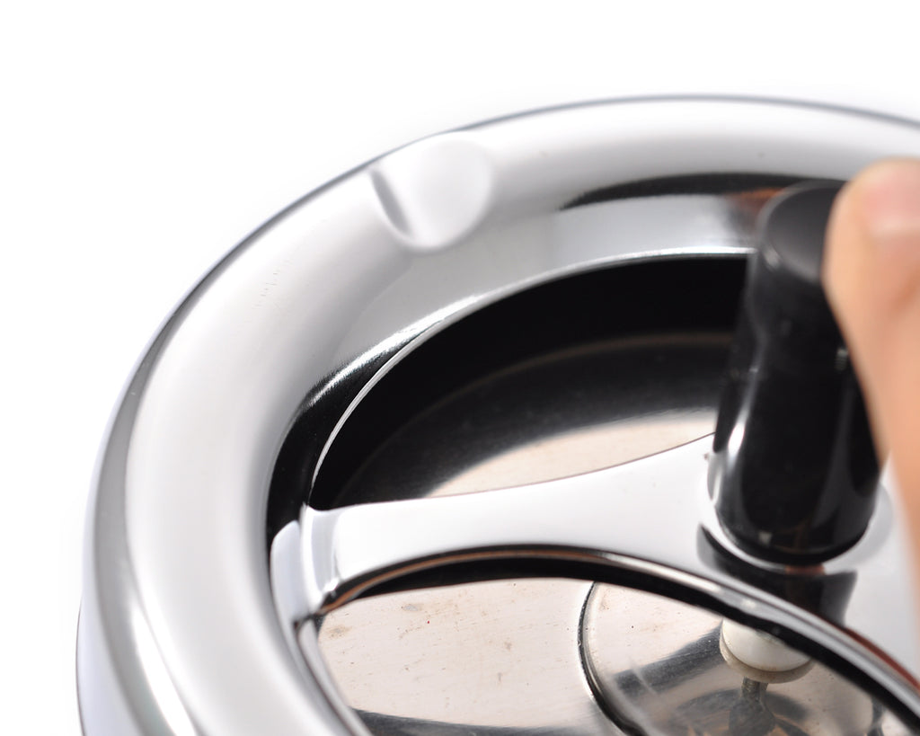 Round Push Down Spinning Metal Ashtray - Black – SCSpecial